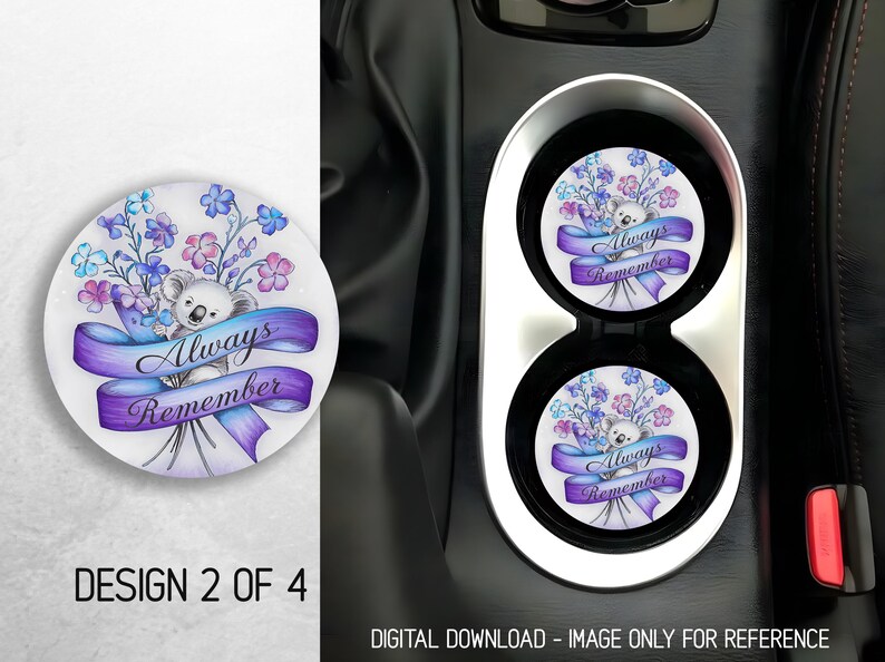 Alzheimer Awareness Car Coaster PNG Bundle Forget Me Not Coaster Png ...
