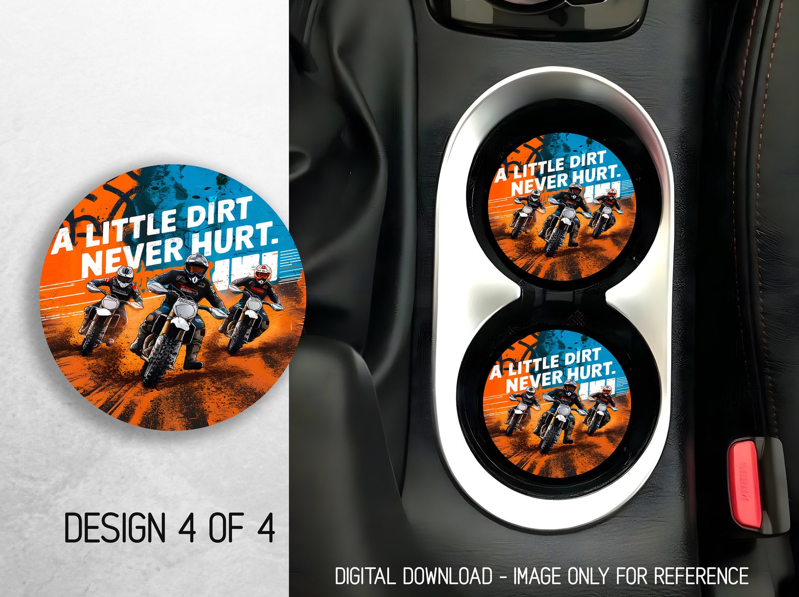 Motocross Dirt Bike Car Coaster PNG Little Dirt Never Hurt Car Coaster ...