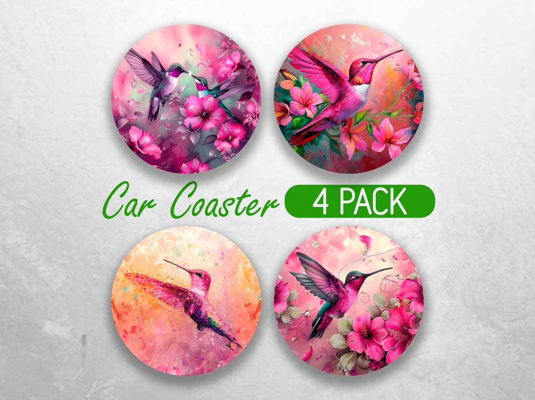 Pink Hummingbird Car Coaster PNG Humming Bird Car Coaster Sublimation ...