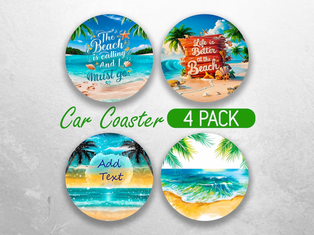 Summer Beach Car Coaster PNG Vacation Summer Car Coaster Sublimation ...