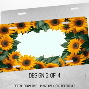 Add Name Sunflowers License Plate PNG Spring Flower License Plate ...