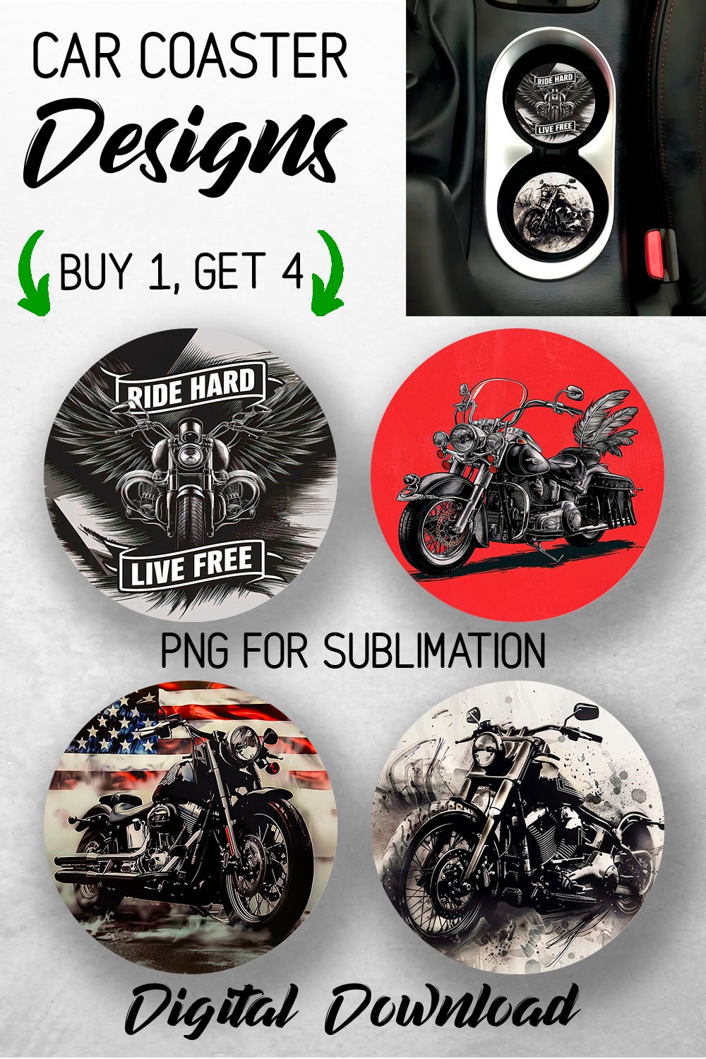 Vintage Motorcycle Car Coaster PNG Man Classic Motorcycle Car Coaster ...
