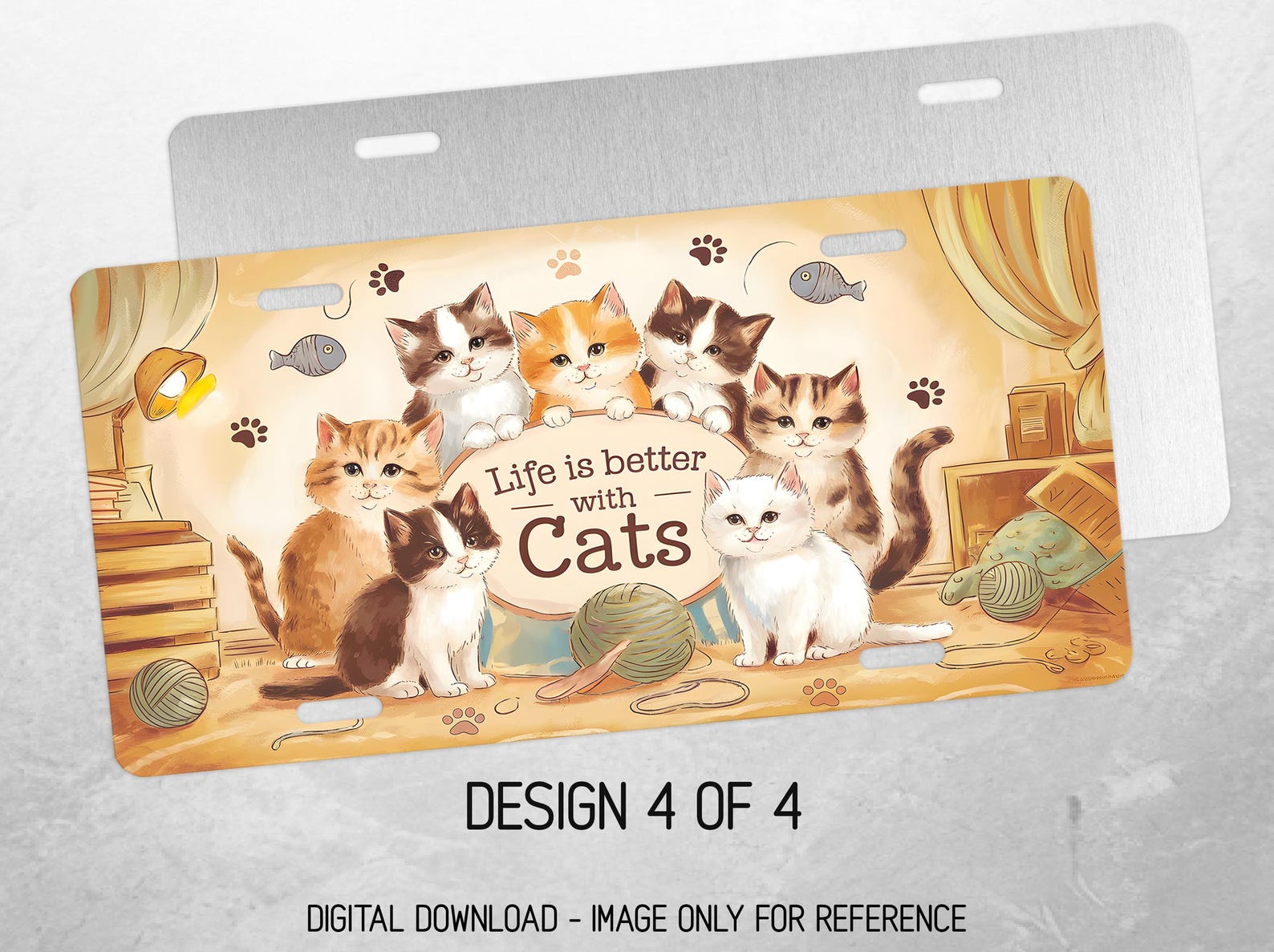 Life is Better With Cats License Plate PNG Bundle Cat Lover License ...
