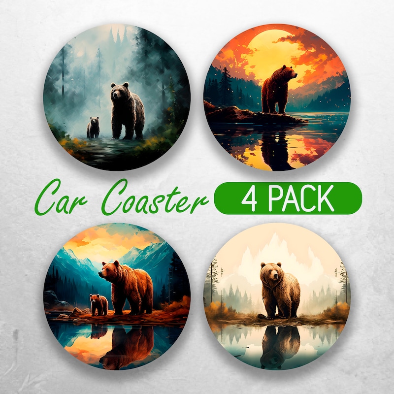 Bear Coasters - Etsy