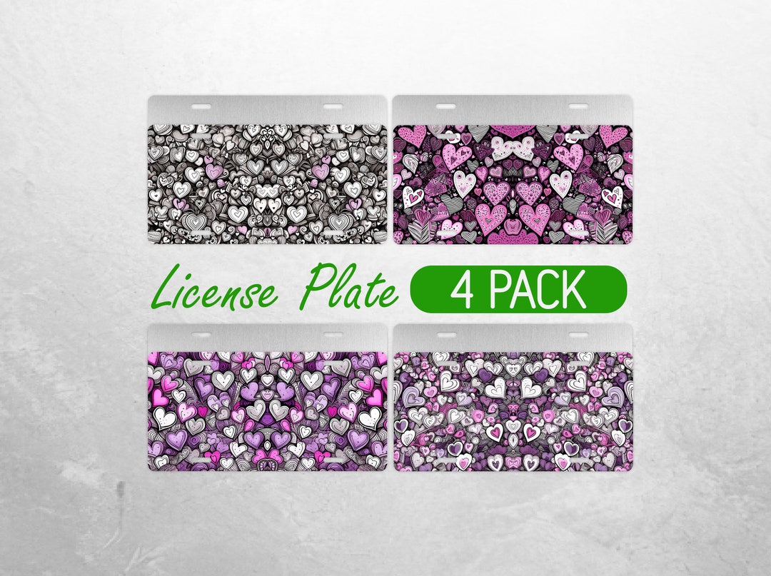 Valentine's Day License Plate PNG Valentine Heart License Plate Design ...
