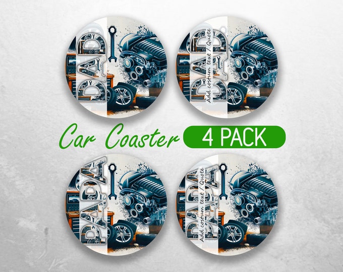 Mechanic Car Coaster Design Bundle Men's Cup Holder Sublimation Design ...