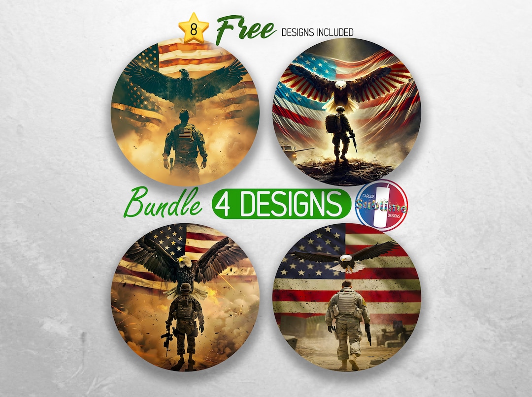 USA Military Car Coaster PNG Bundle Patriotic Coaster Png Sublimation ...