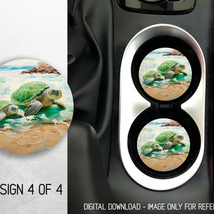 Sea Turtle Car Coaster PNG Beach Turtle Coaster Sublimation Designs Sea ...