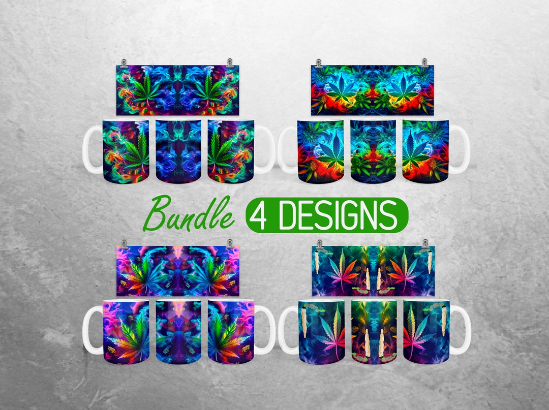 Marijuana Leaf Mug Wrap PNG Weed Marijuana 11oz and 15oz Mug ...