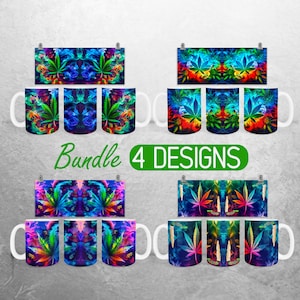 Marijuana Leaf Mug Wrap PNG Weed Marijuana 11oz and 15oz Mug ...