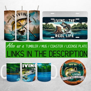 Living the Reel Life Fishing License Plate PNG Crappie Fish License ...