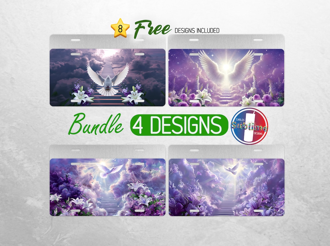 Memorial License Plate PNG Bundle Heaven License Plate Design in Loving ...
