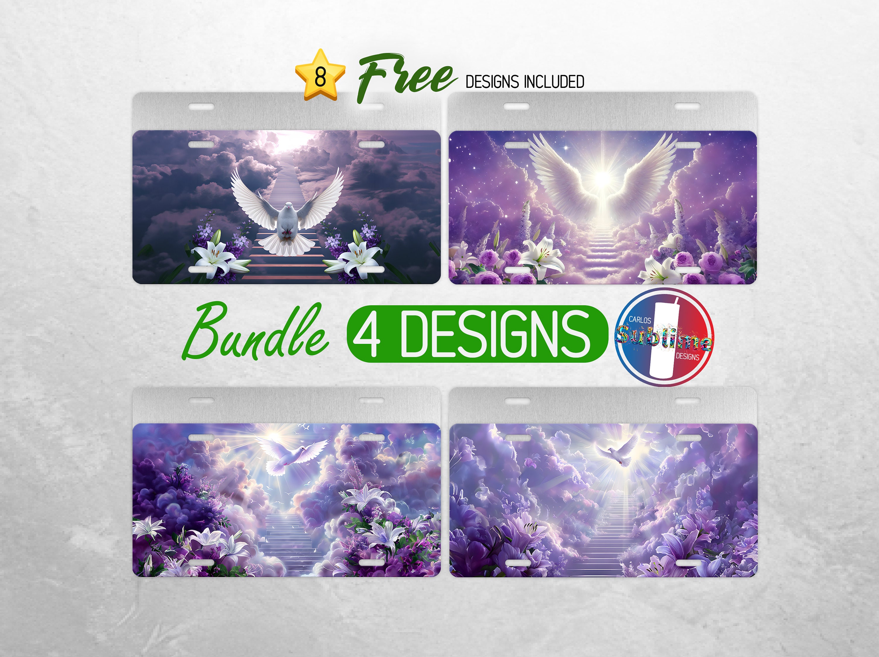Memorial License Plate PNG Bundle Heaven License Plate Design in Loving ...