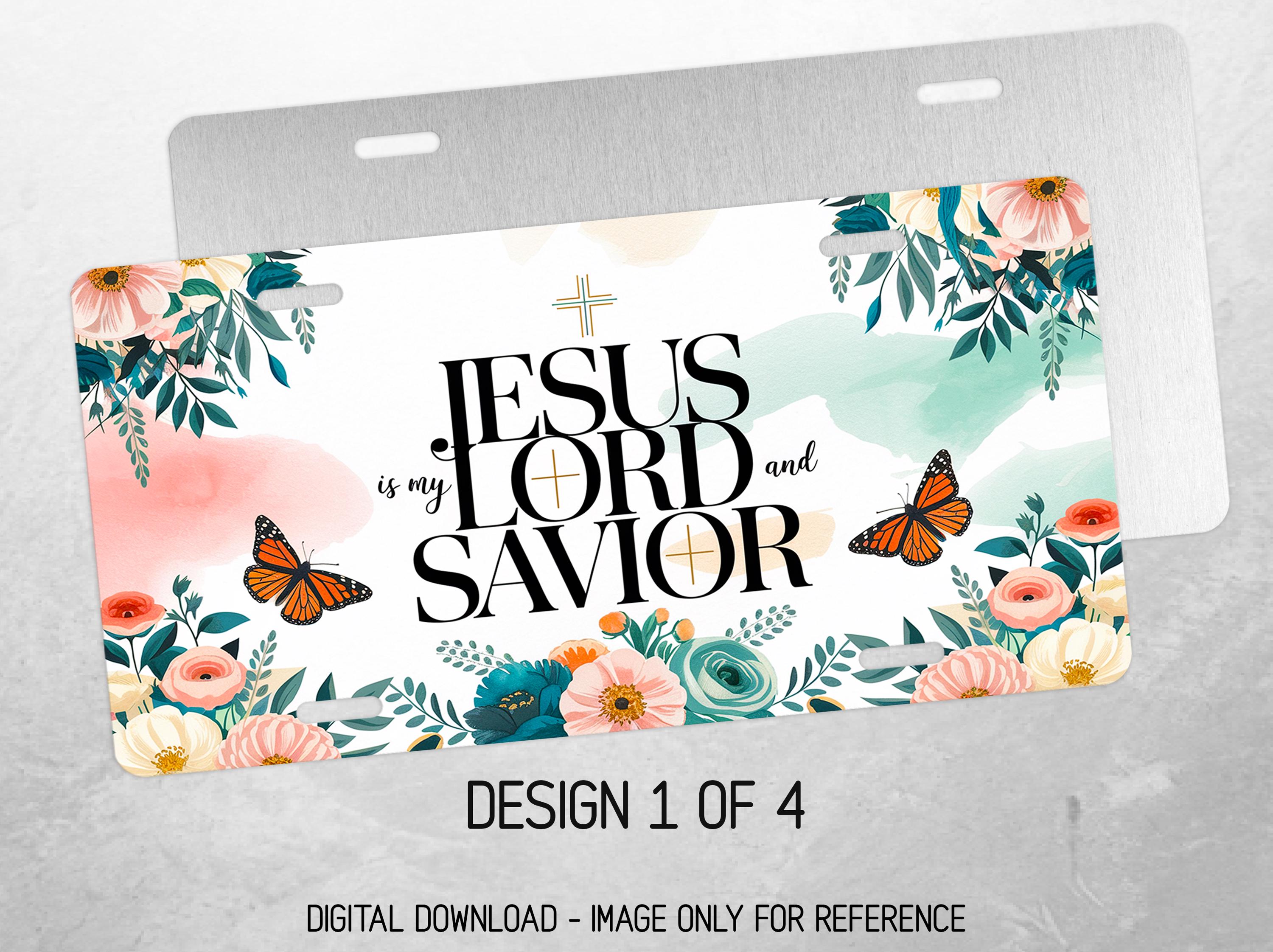 Jesus is My Lord License Plate PNG Bundle Floral Christian Cross ...