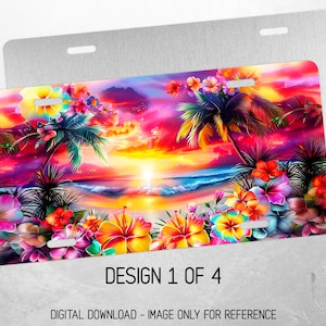 Beach Sunset License Plate PNG Ocean Summer License Plate Design ...