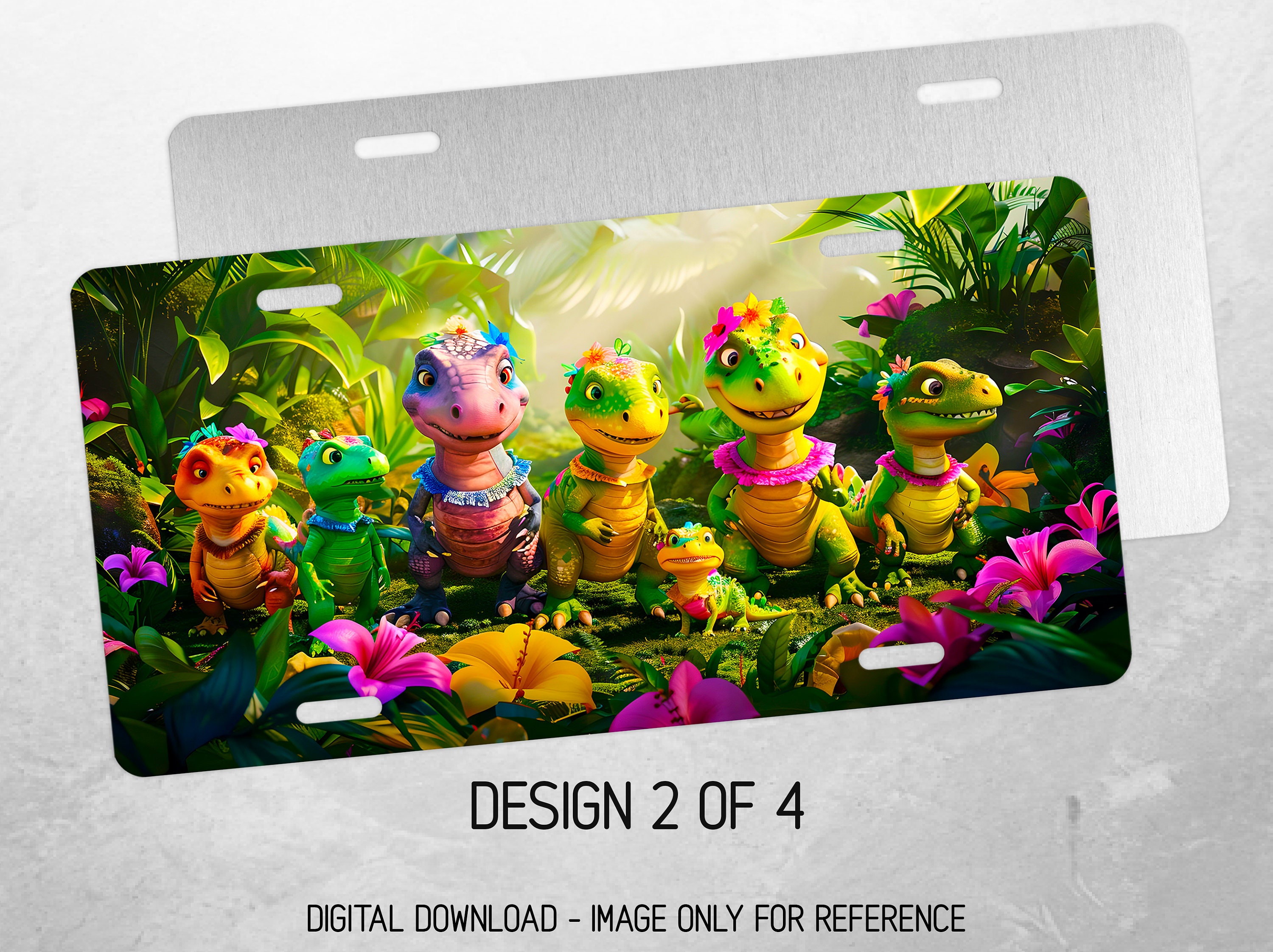 Cute Dinosaurs License Plate PNG Dino Add Name License Plate Design ...
