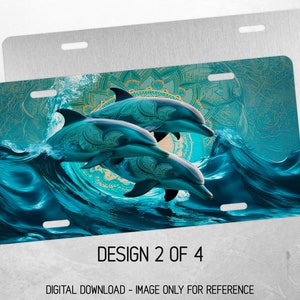 Cute Dolphin License Plate PNG Ocean Beach License Plate Design ...