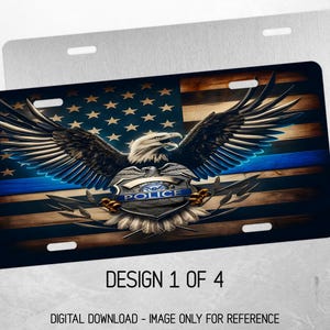 Police License Plate PNG Bundle Police Officer License Plate Design USA ...
