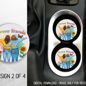 Best Friends Car Coaster PNG Bundle Badass Bestie Car Coaster ...