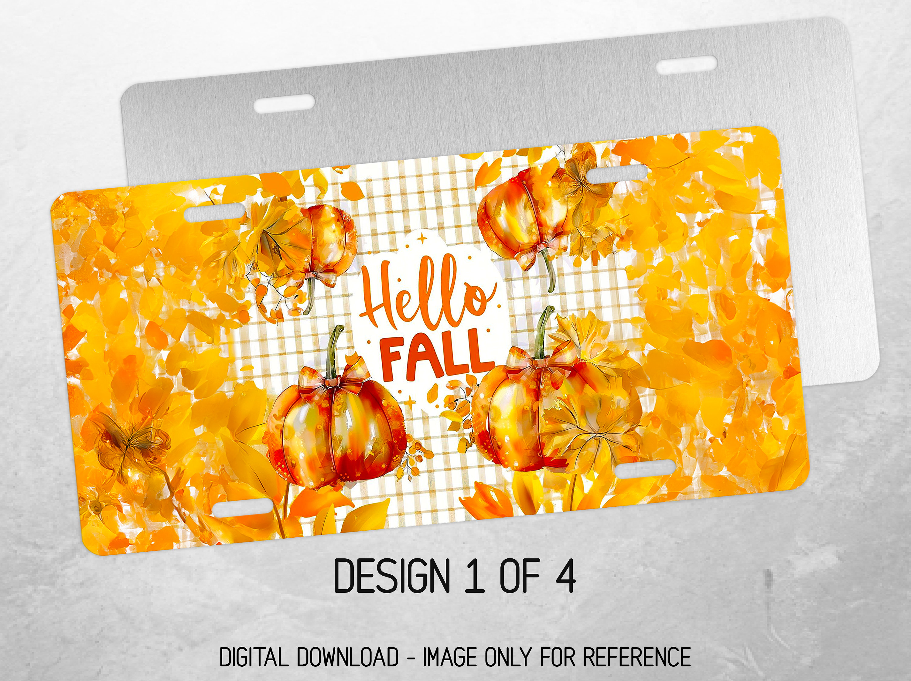 Hello Fall License Plate PNG Pumpkins Fall License Plate Design Autumn ...