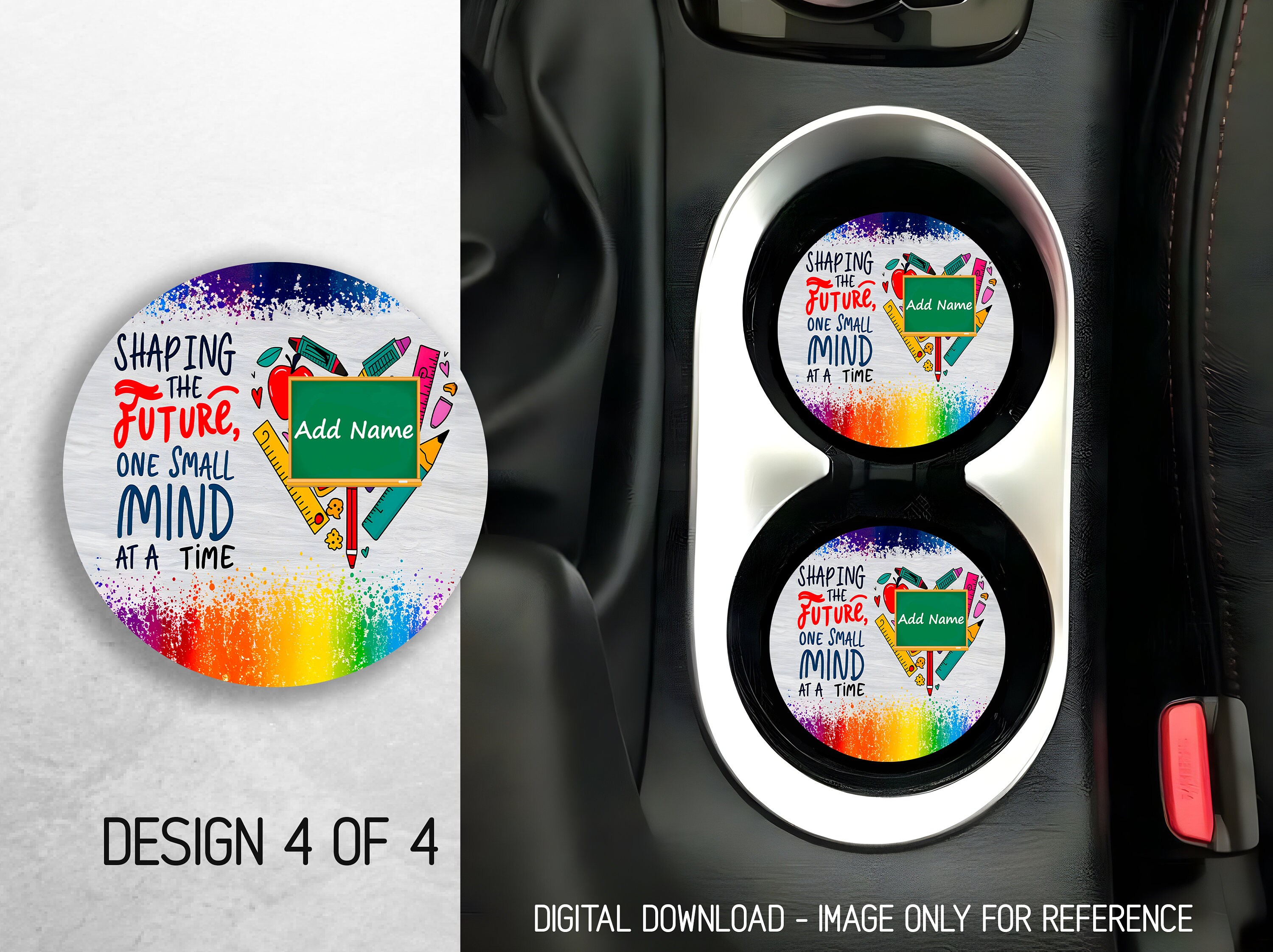 School Teacher Car Coaster PNG Personalized Teacher Car Coaster ...