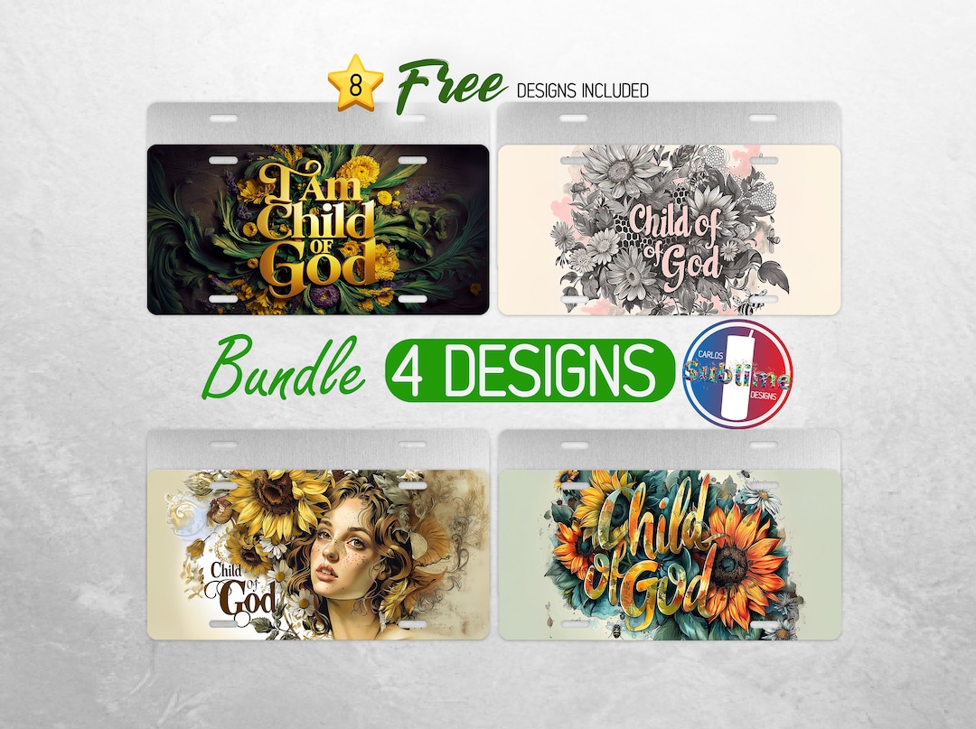 Child of God License Plate PNG Kids Christian License Plate Design ...