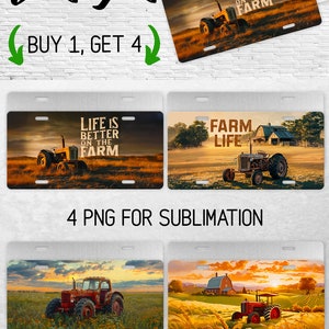 Life is Better on the Farm License Plate PNG Tractor Farm Life License ...