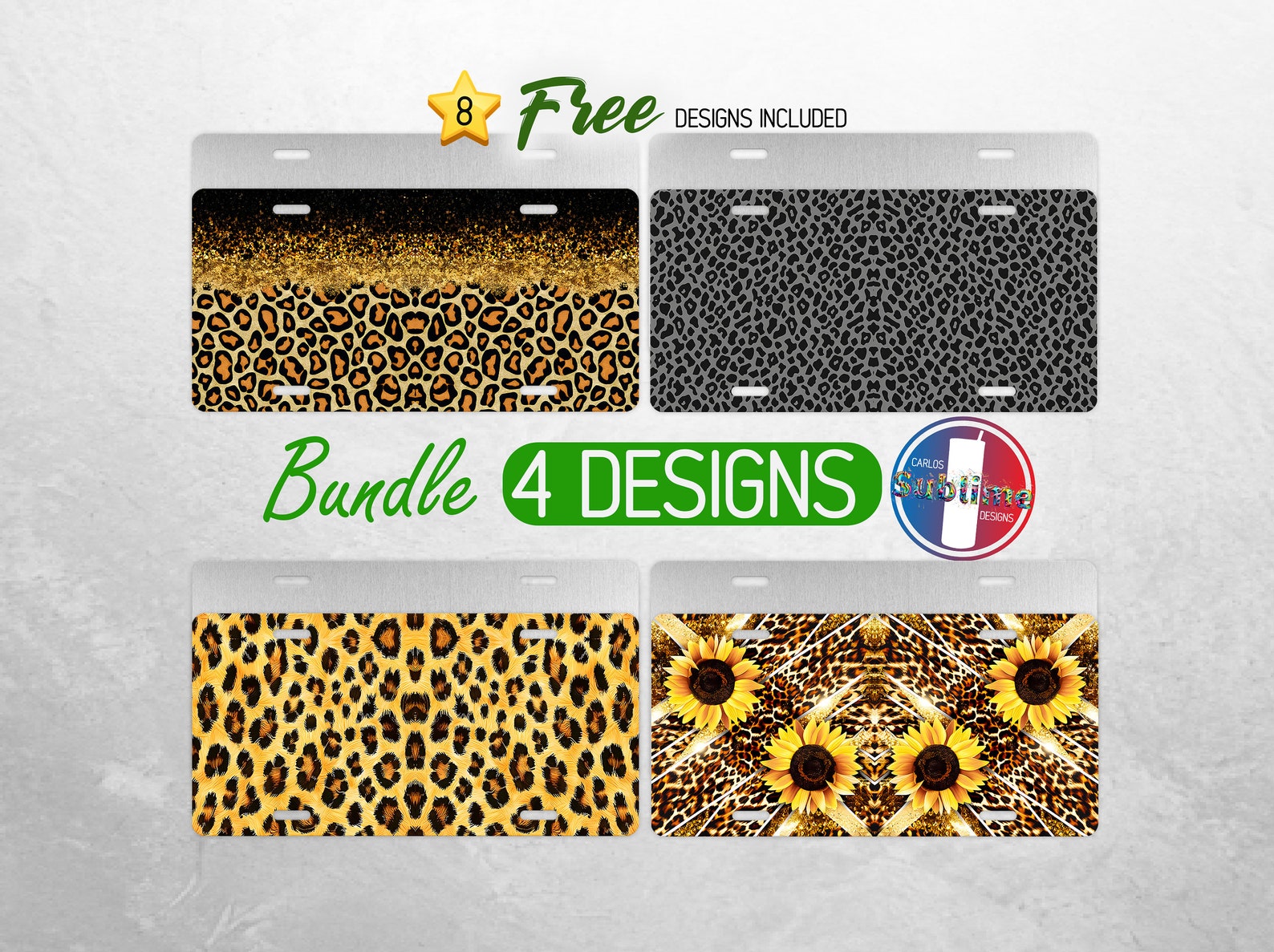 Leopard Print License Plate PNG Cheetah Print License Plate Design ...