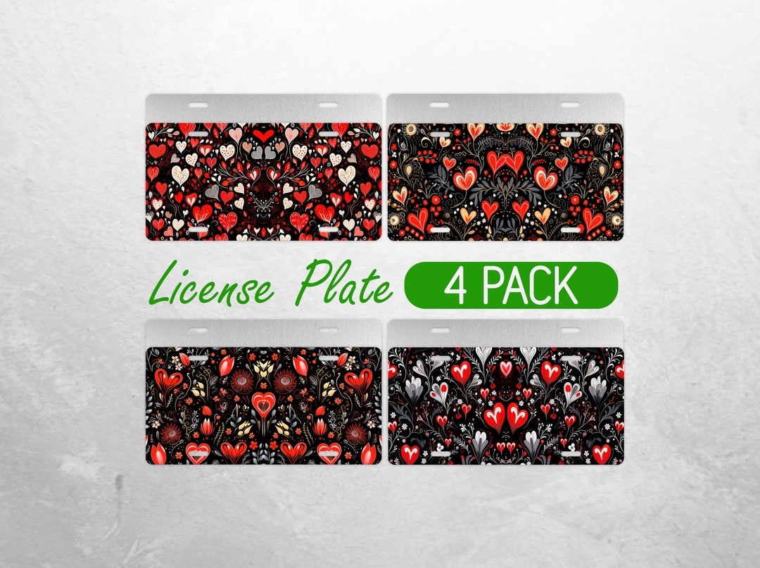 Valentine's Day License Plate PNG Valentine Heart License Plate Design ...