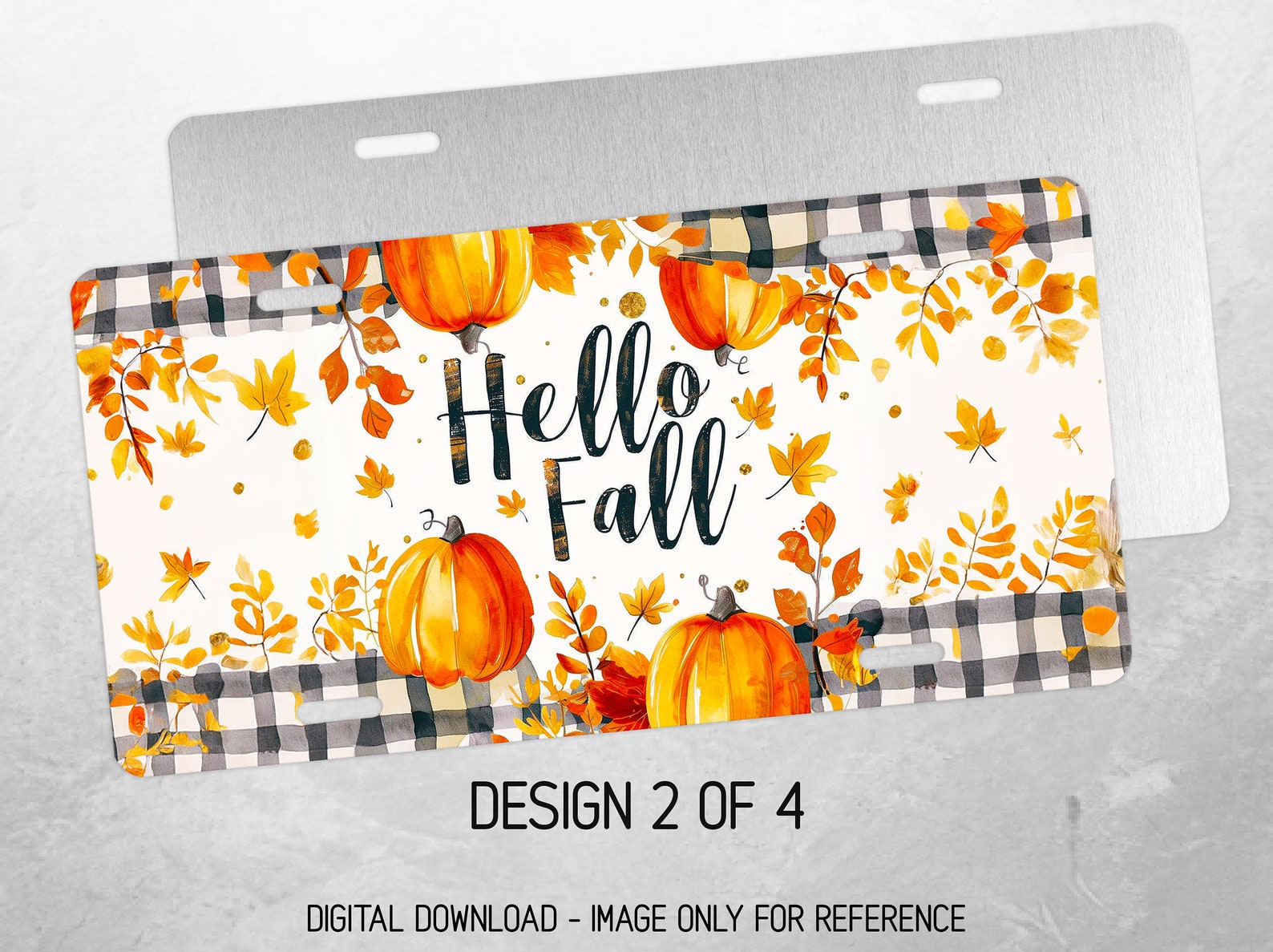 Hello Fall License Plate PNG Pumpkins Fall License Plate Design Autumn ...