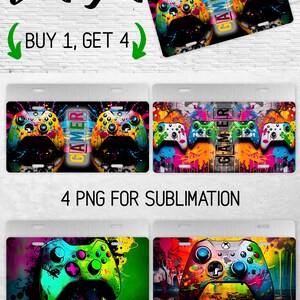 Gamer License Plate PNG Bundle Gaming License Plate Design Game ...