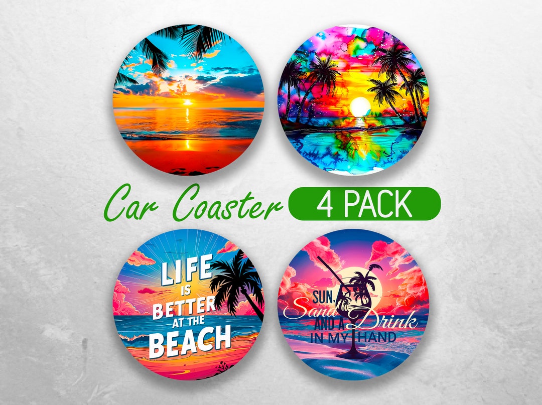 Summer Beach Car Coaster PNG Bundle Vacation Summer Car Coaster ...