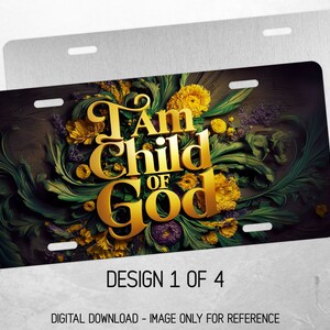 Child of God License Plate PNG Kids Christian License Plate Design ...
