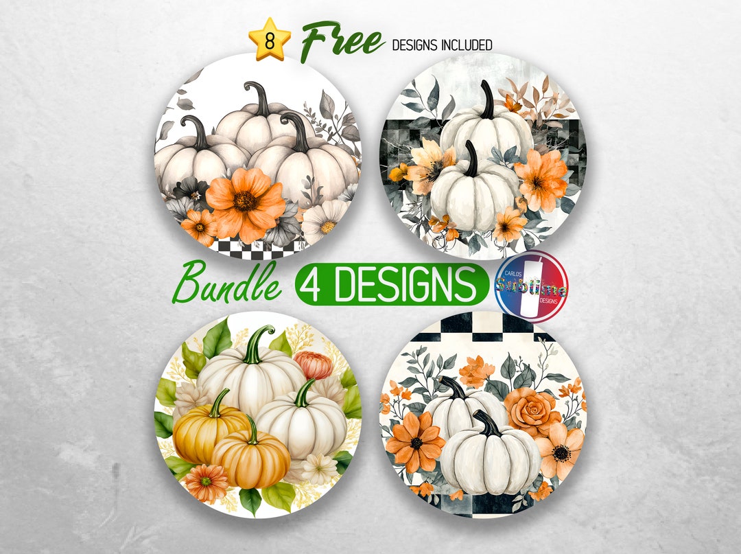 Pumpkin Fall Car Coaster PNG Bundle Country Fall Coaster Png ...