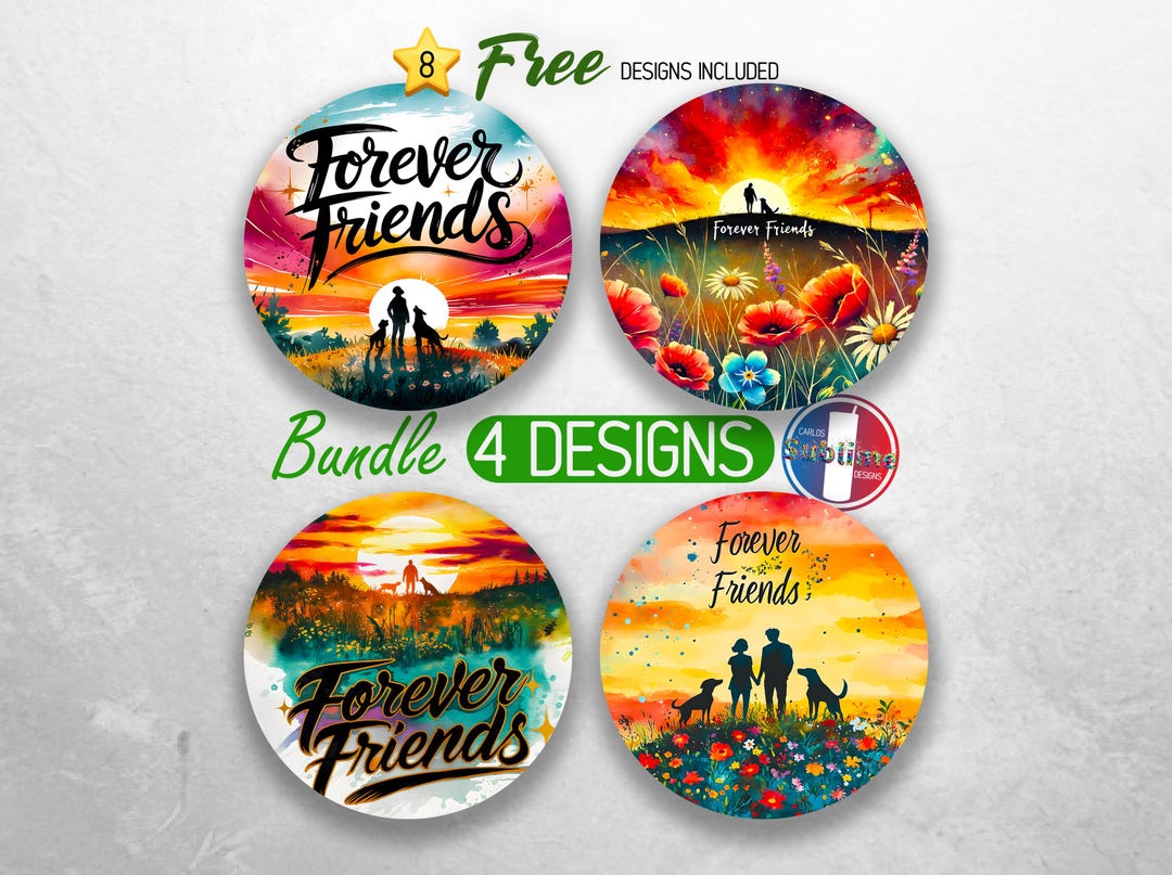 Dog Best Friends Car Coaster PNG Bundle Pet Dog Car Coaster Sublimation ...