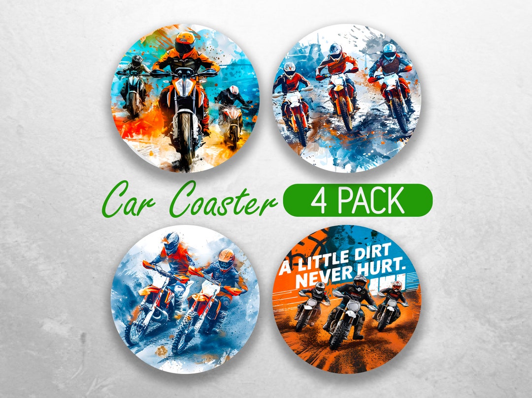 Motocross Dirt Bike Car Coaster PNG Little Dirt Never Hurt Car Coaster ...
