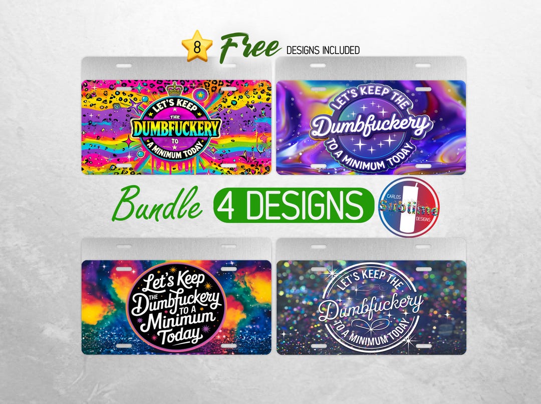 Sarcastic License Plate PNG Bundle Funny Mom License Plate Design Fun ...