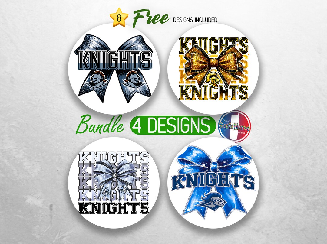 Knights School Team Car Coaster PNG Bundle Mascot Silver Black Team ...