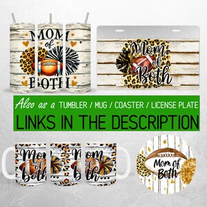 Football Cheer Mom of Both License Plate PNG Cheer Football Mom License ...