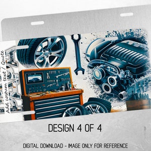 Mechanic Papa Dad License Plate PNG Fathers Day License Plate Design ...