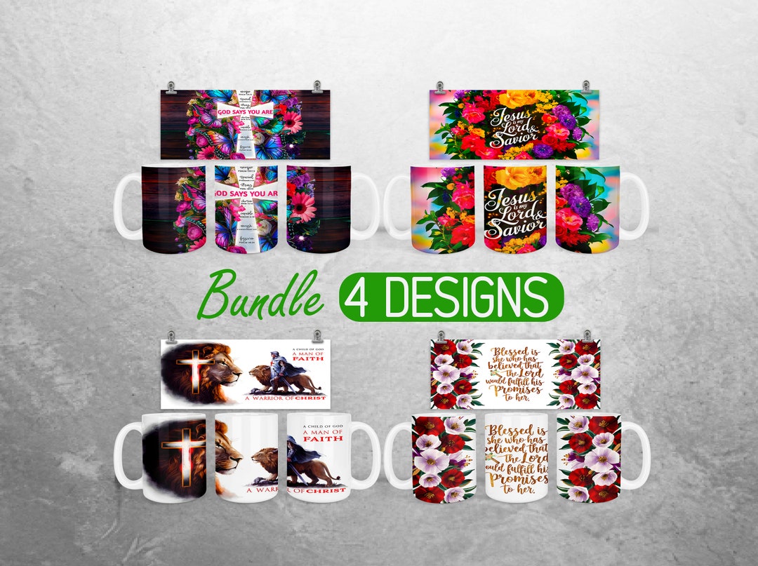Faith Christian Mug Wrap PNG Bible Verse 11oz and 15oz Mug Sublimation ...
