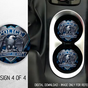 Police Car Coaster PNG Bundle Police Officer Car Coaster Sublimation ...