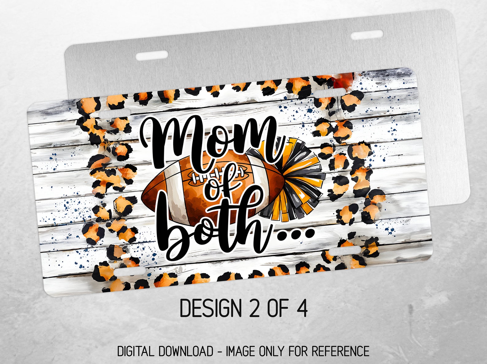 Football Cheer Mom of Both License Plate PNG Cheer Football Mom License ...