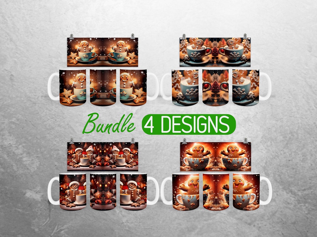 Hot Chocolate Gingerbread 11oz and 15oz Mug Sublimation Design ...