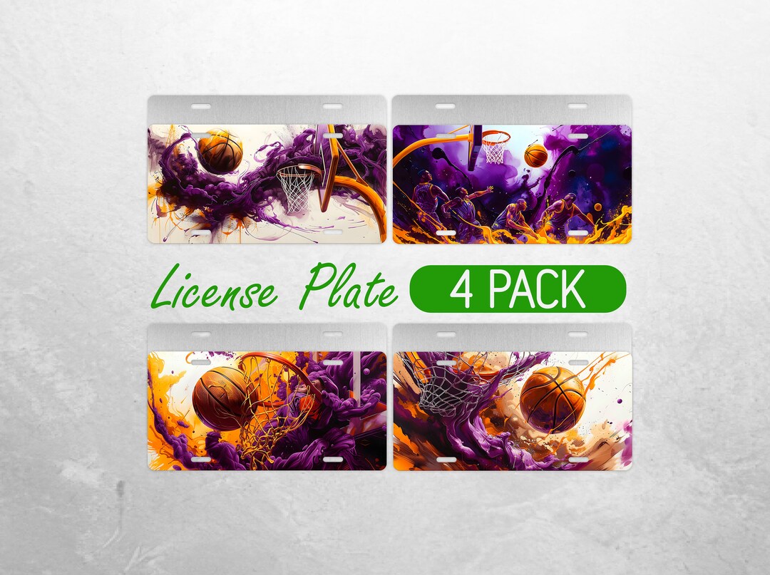 Colorful Basketball License Plate PNG Team Basketball License Plate ...