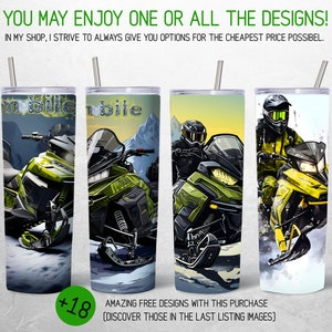 Snowmobile Tumbler PNG Winter Snowmobiling Tumbler Wrap Bundle Winter ...