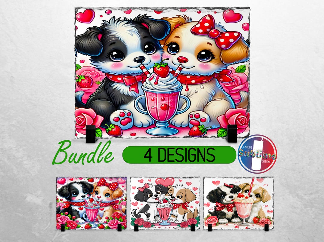 Valentines Day Puppy Slate PNG Valentines Day Slate File Bundle ...