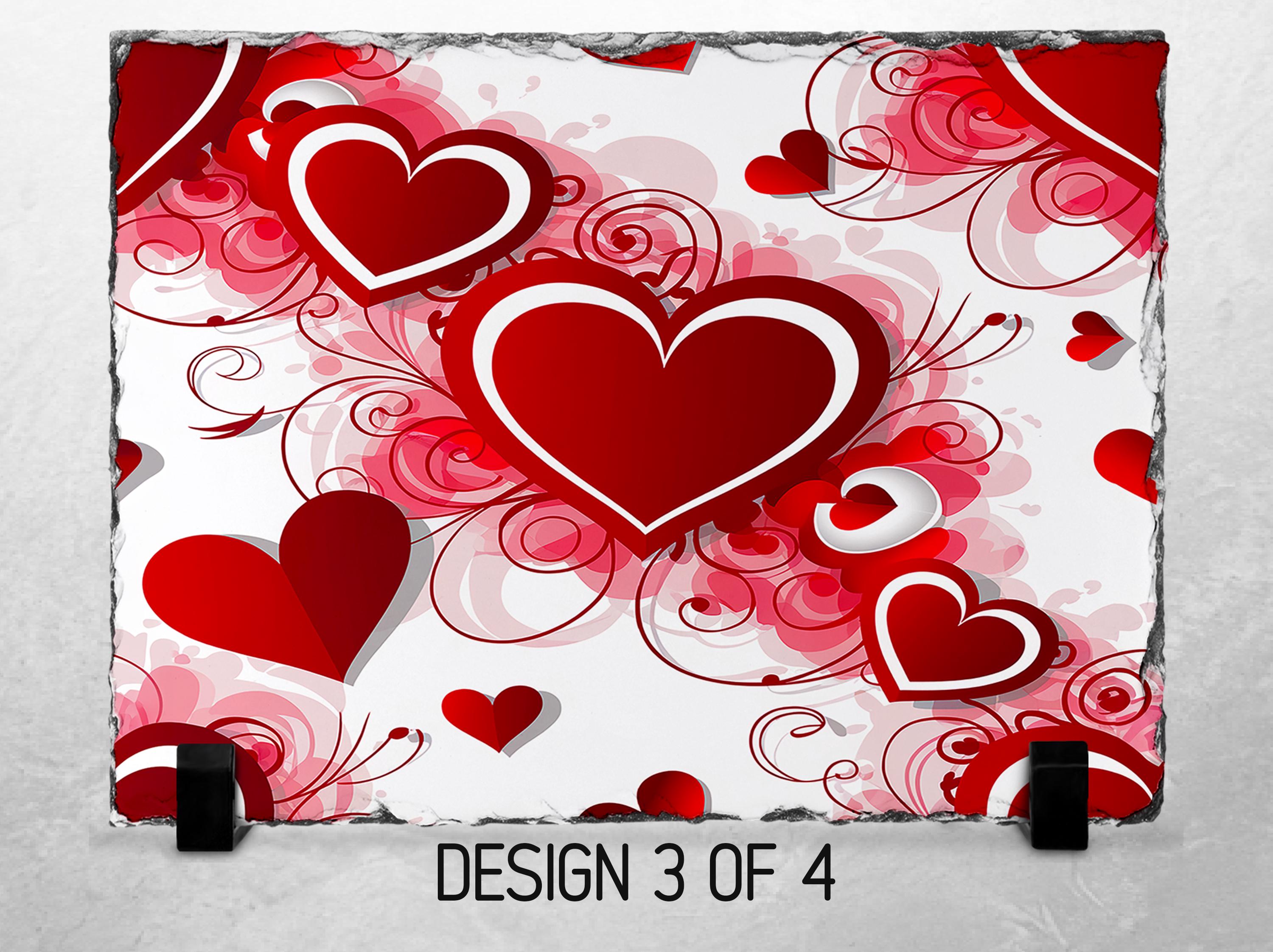 Red Valentines Day Hearts Slate PNG Valentine Hearts Slate File Bundle ...