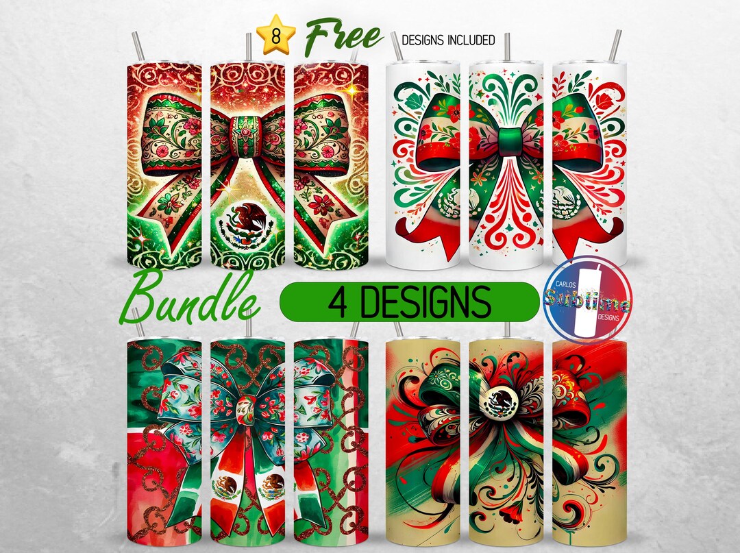 Mexico Tumbler Wrap Bundle Mexican Flag 20oz Tumbler PNG Latino Tumbler ...
