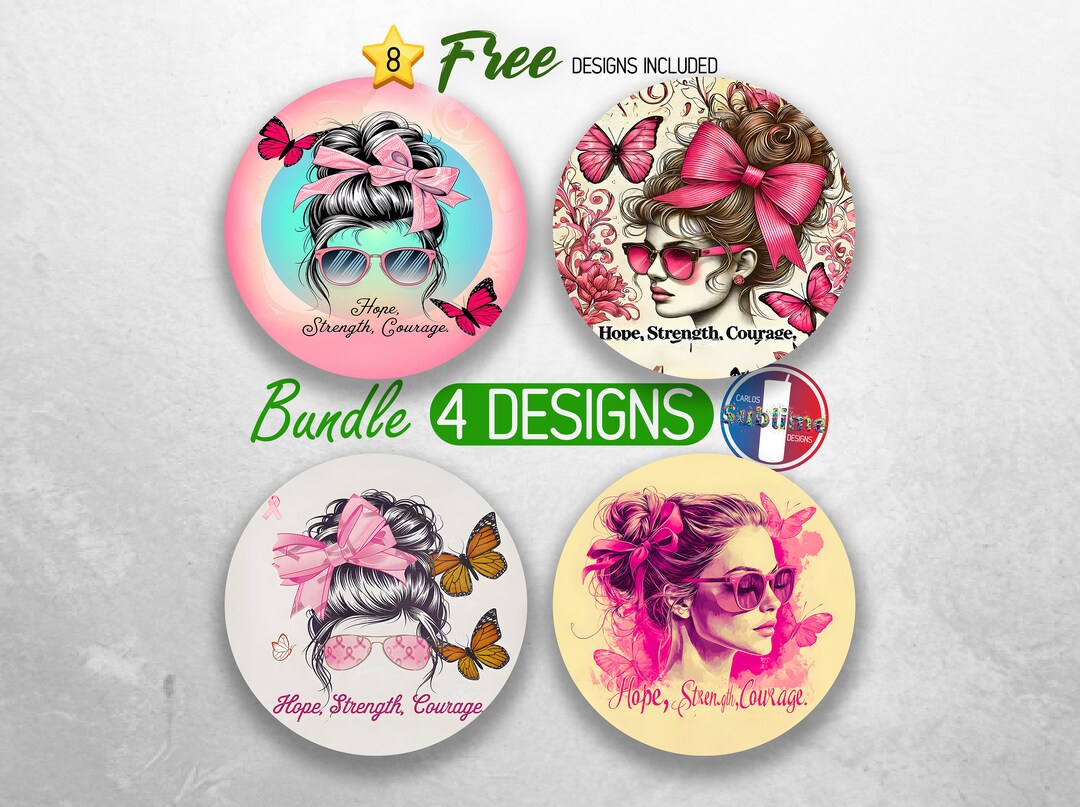 Breast Cancer Survivor Car Coaster PNG Bundle Cancer Awareness Coaster ...